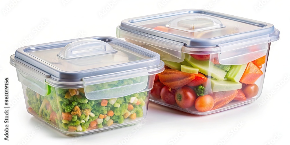 Plastic food containers with latch lock lids for frozen meal storage ...