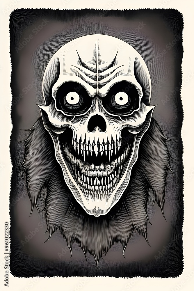 sketch, pencil drawing, illustration of a evil, creepy, scary ...