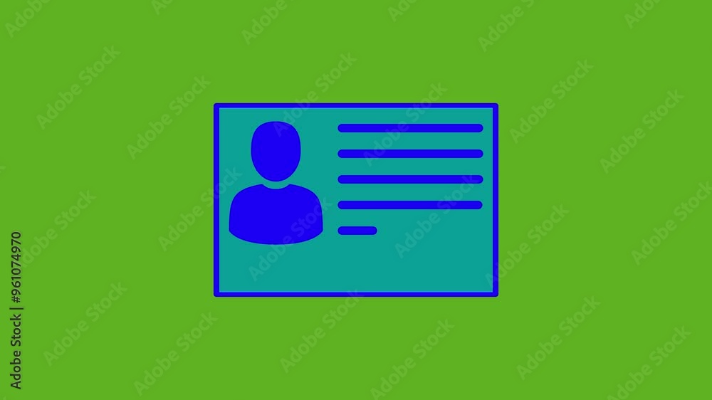 ID Card icon. Neon Identification card outline icon . Driver's license ...