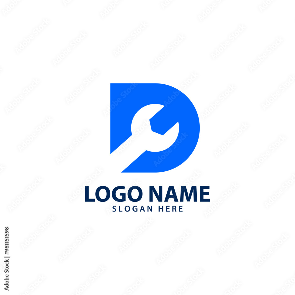 letter D crank logo design vector Stock Vector | Adobe Stock