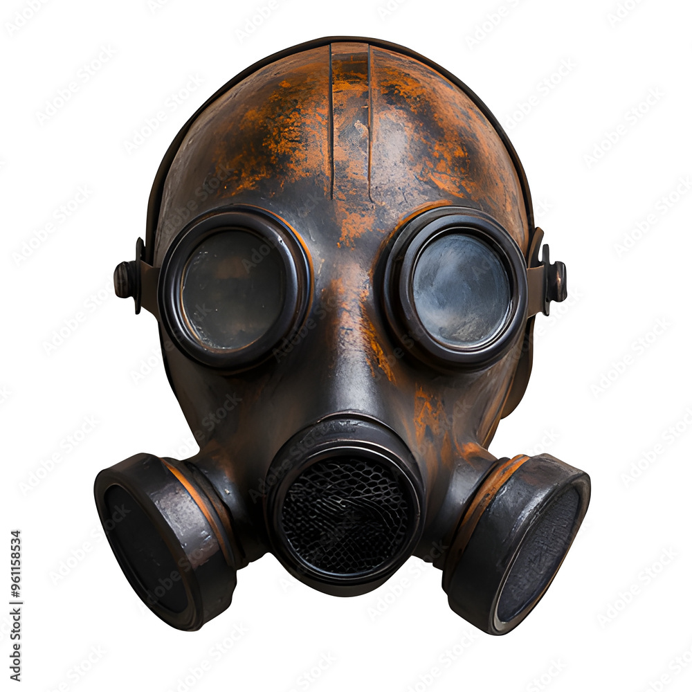 Old Gas mask double filter isolated on cut out PNG or transparent ...