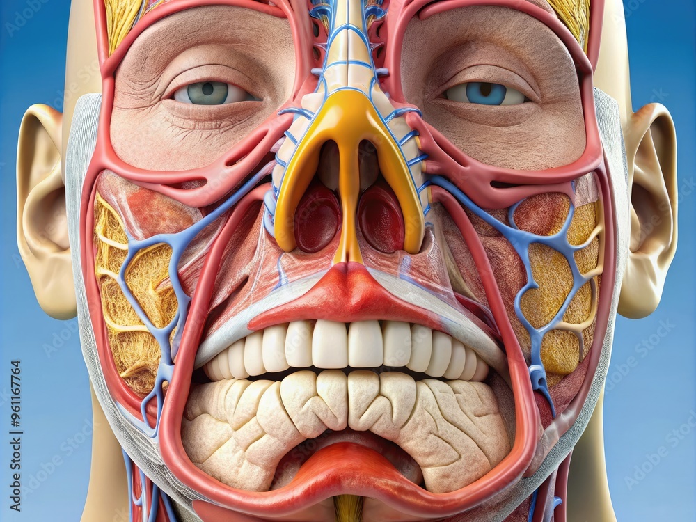 Close-Up Anatomical Photograph Of The Nasal Cavity, Featuring The ...