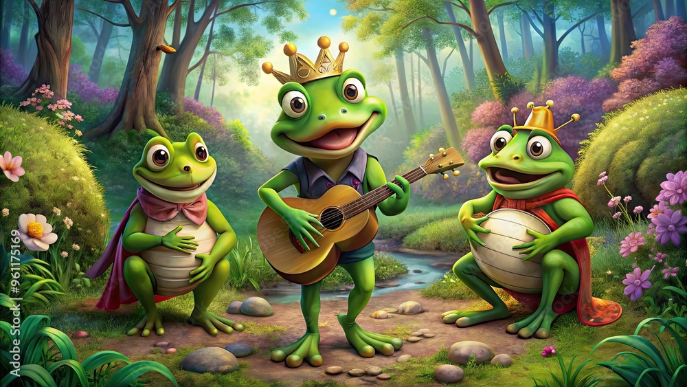 Colorful illustration of beloved cartoon amphibians, including a green ...