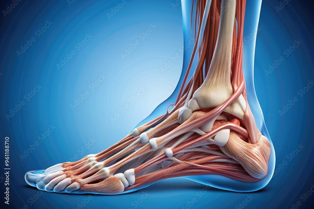 Detailed Image Of The Anatomy Of The Human Ankle, Showcasing Its Bones ...