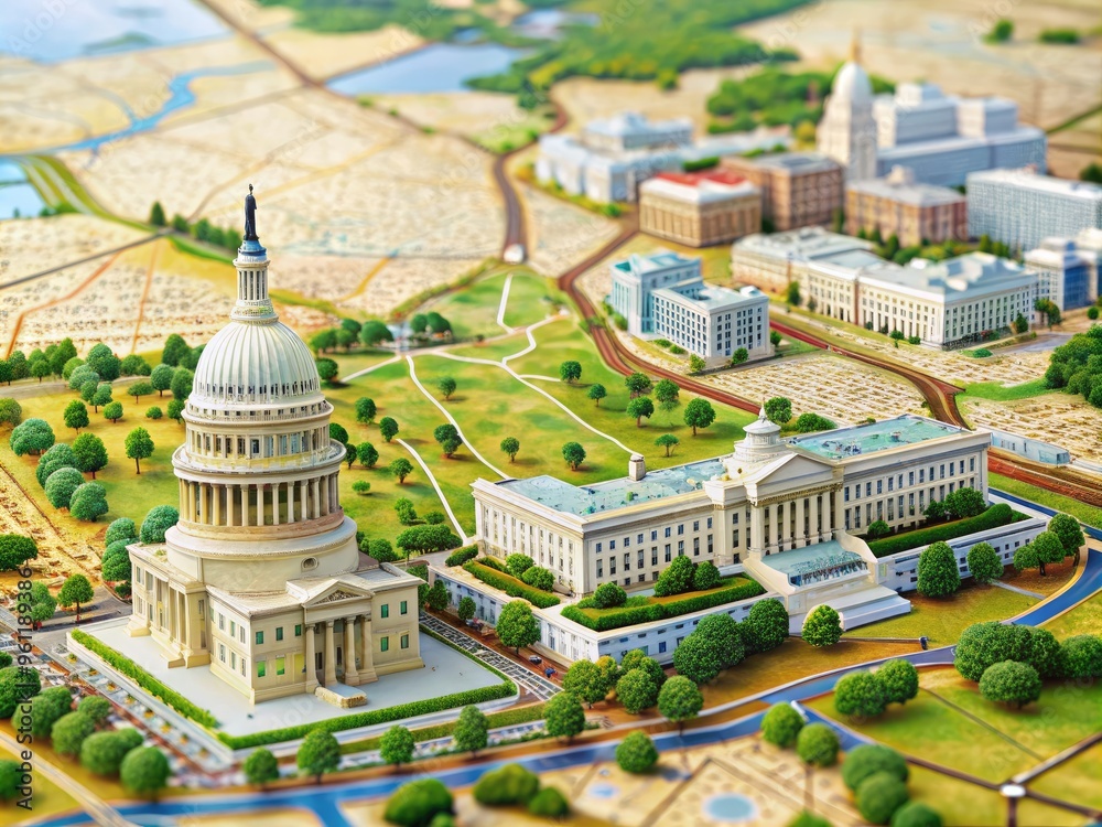 Detailed "Map Washington Dc" Stock Photo Of A Us Capital Region Map ...