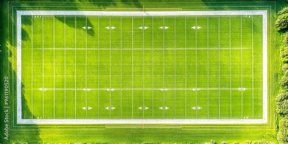 Highresolution aerial shot of an empty American football field, with ...