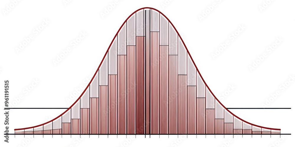 Distorted bell curve graph with long tail extending to the left ...