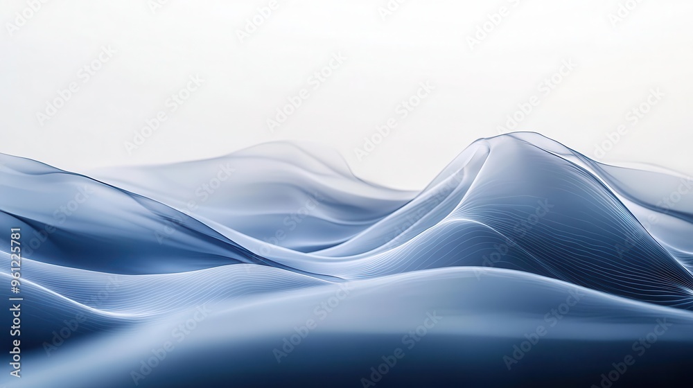 Fluid waves with soft gradients, evoking a sense of motion, calm waves ...