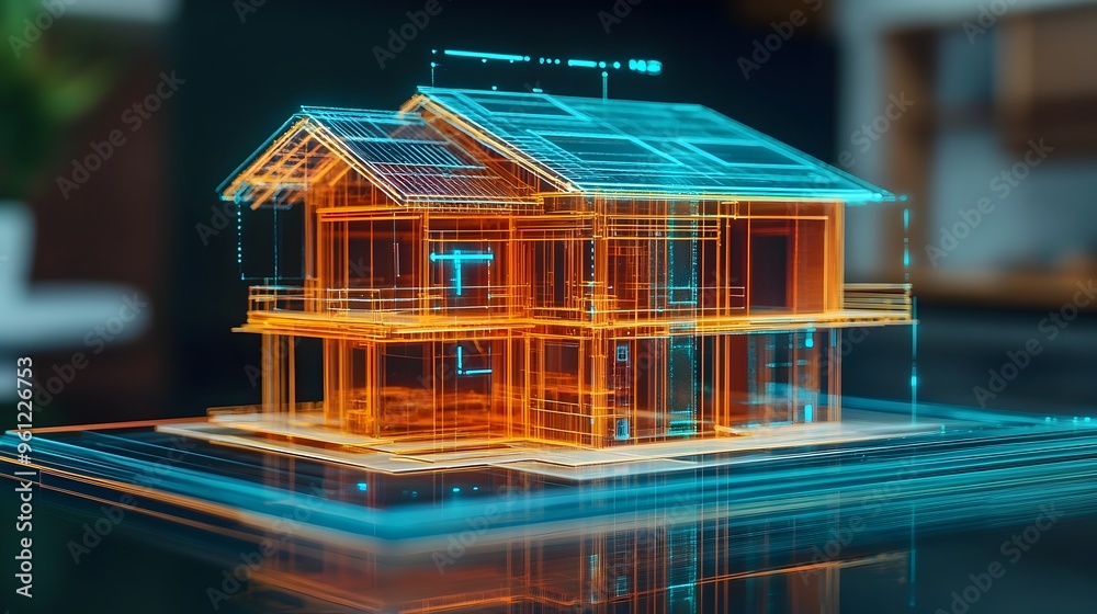 Holographic display showcasing the construction and design of a modular ...