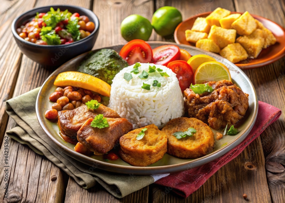 Traditional Dominican Cuisine Featuring Sancocho, Tostones, Mangu, And ...