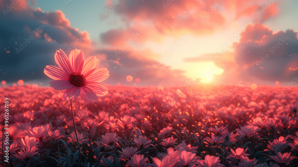 Magical flower field animation,pastel colors,animation,one flower on ...