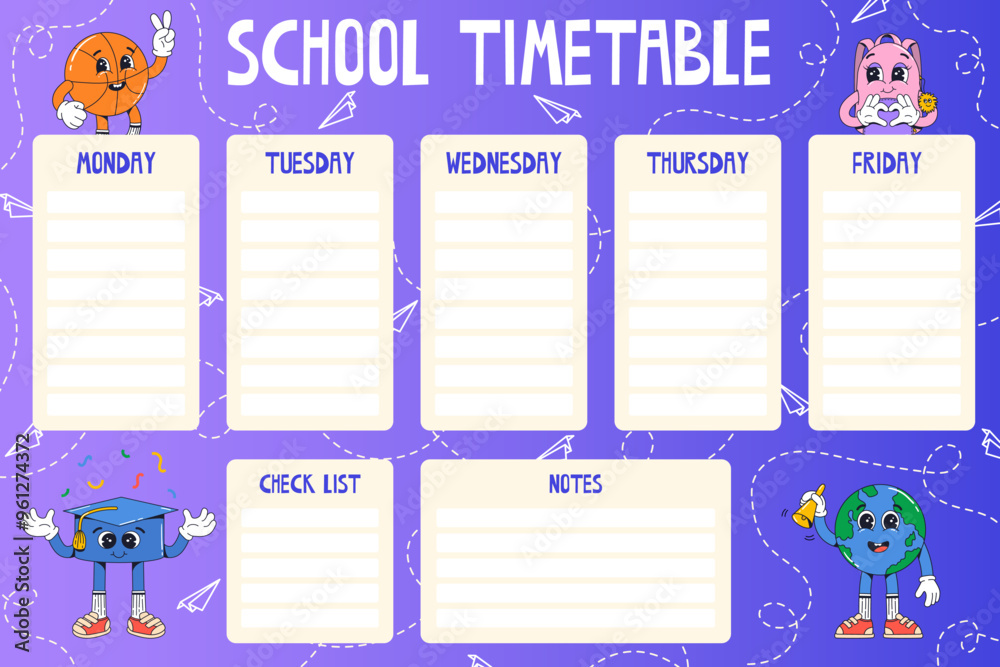 Back to school planner. Layout weekly planner, printable educational ...