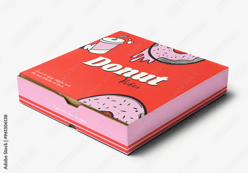 Food Product Packaging Donut Box Mockup With Generative AI Stock ...