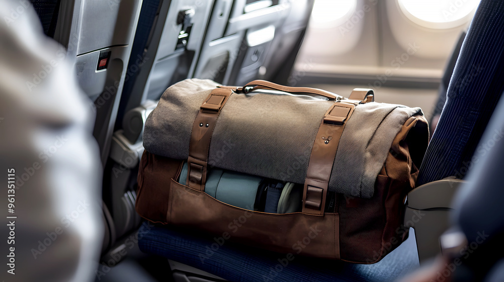 compact rolling duffel bag, conveniently placed under a plane seat ...