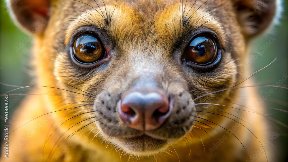 Curious Fossa Gaze: An up-close and personal portrait of a Fossa, its ...