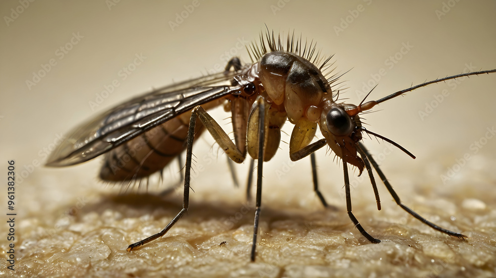 Mosquito Macro: A close-up, high-resolution image of a single mosquito ...