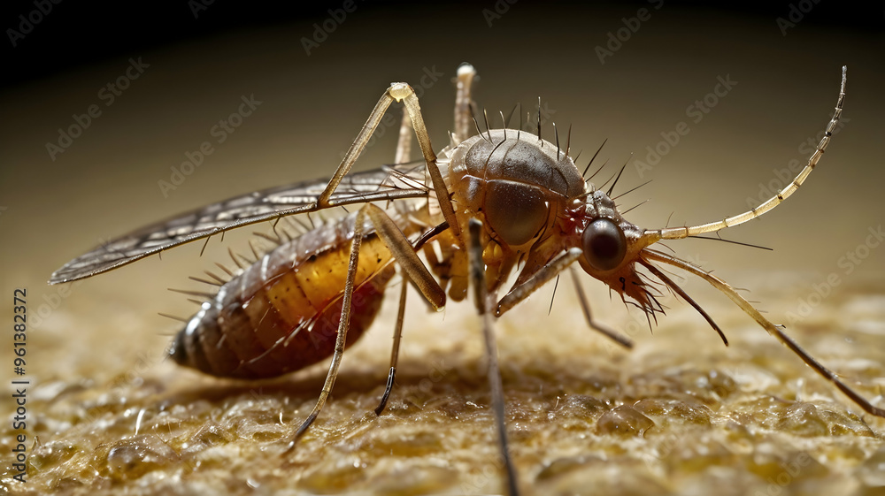 Mosquito Macro: A close-up, high-resolution image of a single mosquito ...