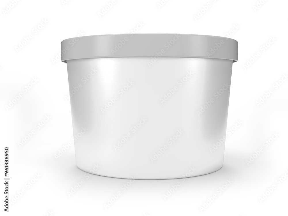 Ice cream buckets realistic blank mockup of food container empty for ...