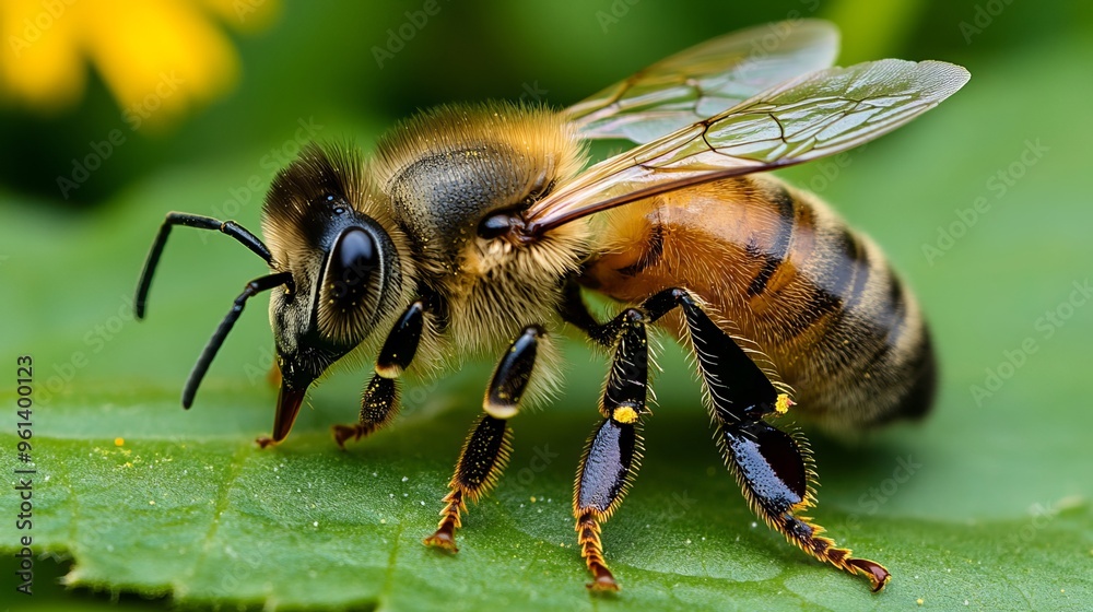 Apis mellifera, the honey bee, is an insect with a distinctive ...