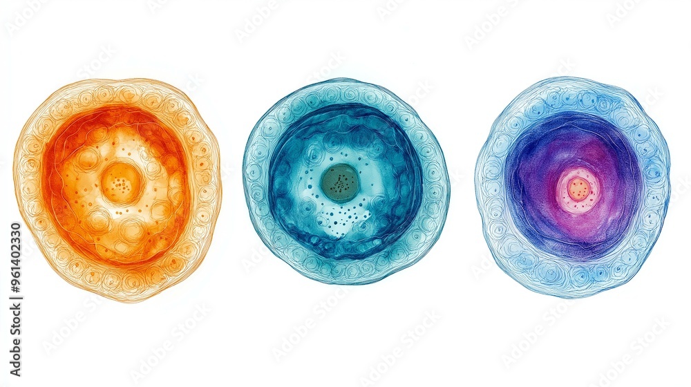 A breakdown of nuclear envelope during mitosis, cell division, detailed ...