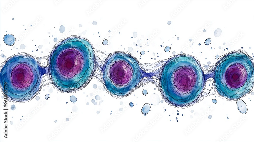 A breakdown of nuclear envelope during mitosis, cell division, detailed ...