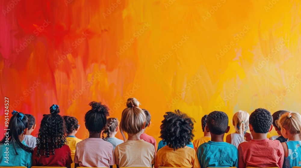 A vibrant image of students participating in a group activity or ...