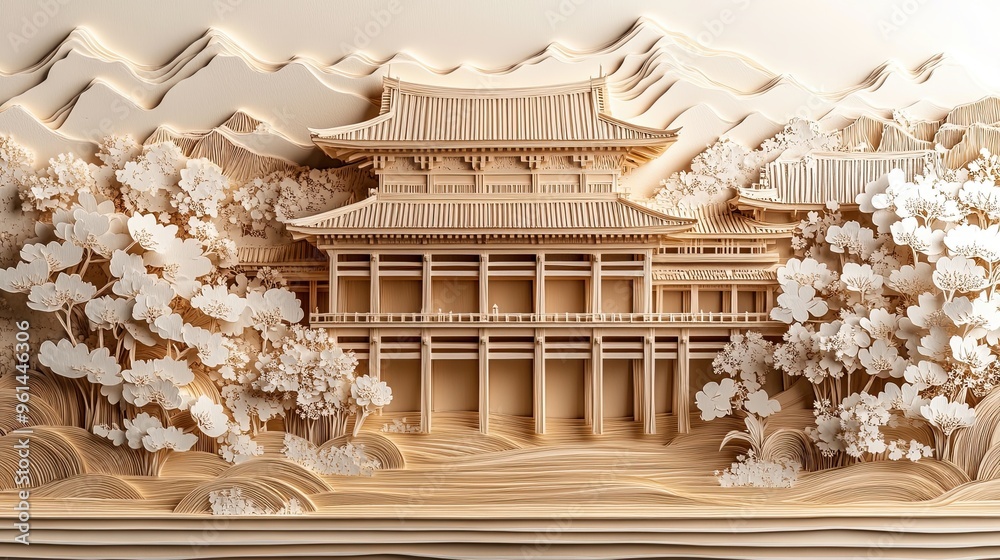 21. A 3D paper cut illustration of the Kiyomizu-dera Temple in Kyoto ...