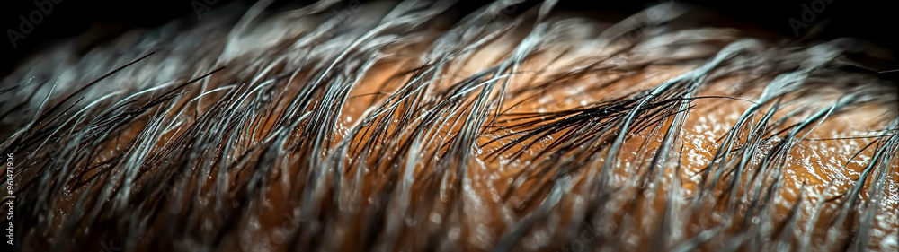 Dermatological Condition Concept: Close-Up of Scalp with Patchy Hair ...