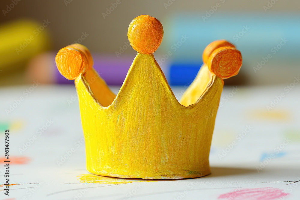 Hand-Drawn Cute Yellow Crown Illustration with Simple Lines Made with ...