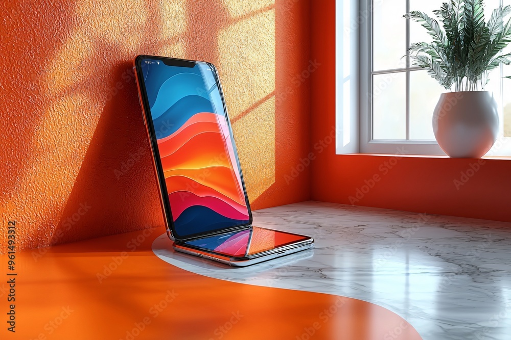 Modern User Interface Design Template Featuring A Conceptual Mobile