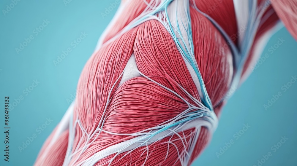Endomysium, connective tissue surrounding muscle fibers, detailed ...