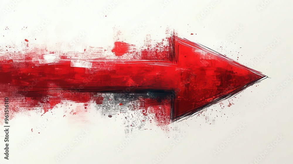 vibrant handdrawn arrow bold red arrow pointing upwards sketched with ...