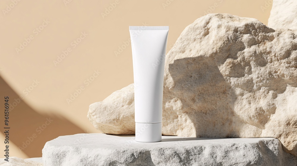cosmetic cream tube mock-up eco-friendly skincare packaging, blank ...