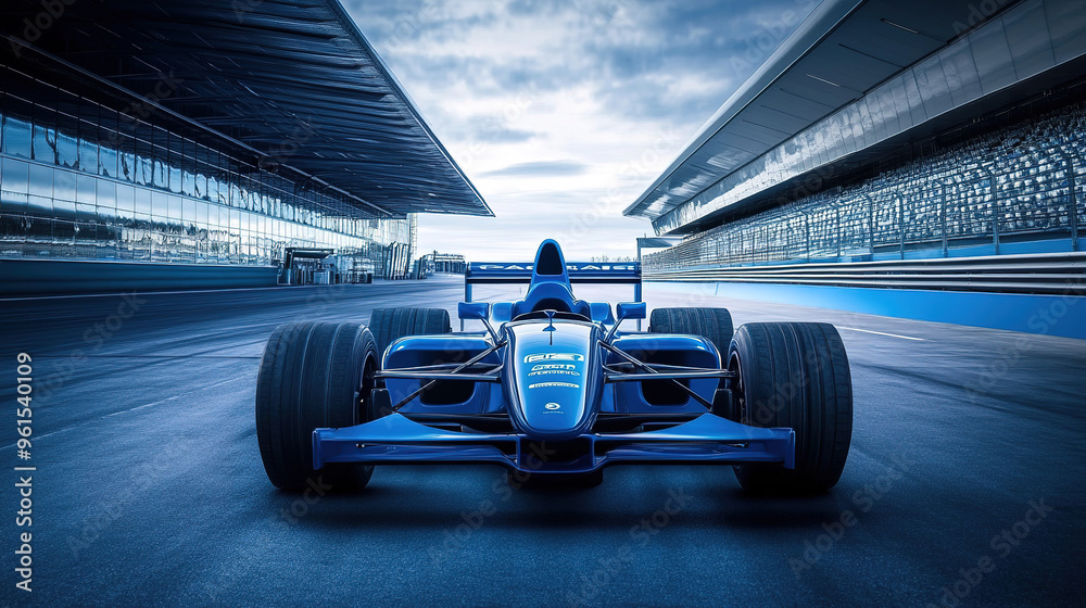 Dynamic background featuring a Formula car racing against a dramatic ...