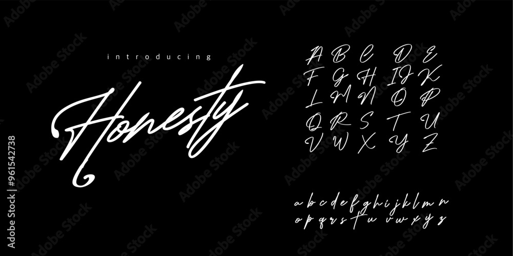 Honesty Font is Signature Font Calligraphy Logotype Script Brush Type ...