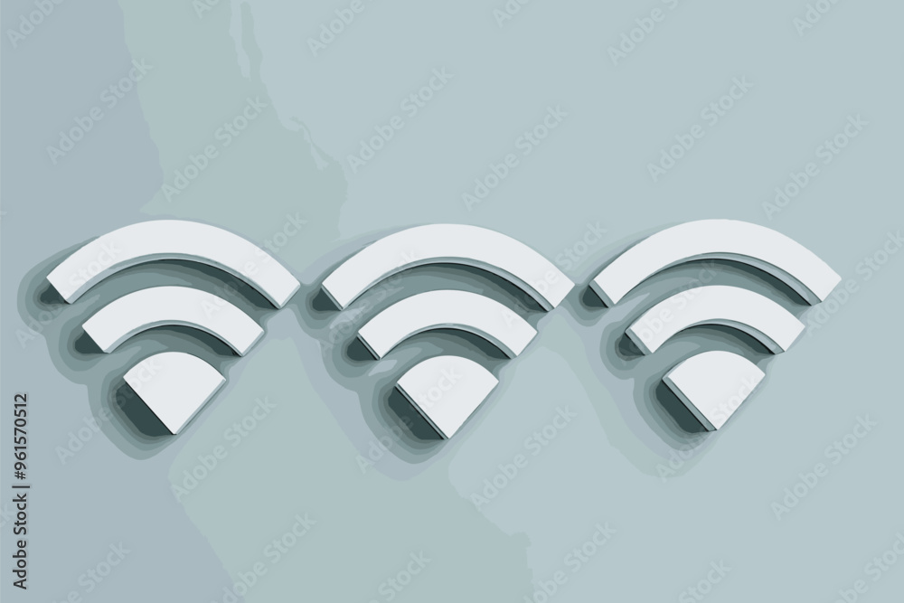 Monochromatic Wi-Fi Icons Indicating No Internet Connection, Bad Signal, and Network Problems ...