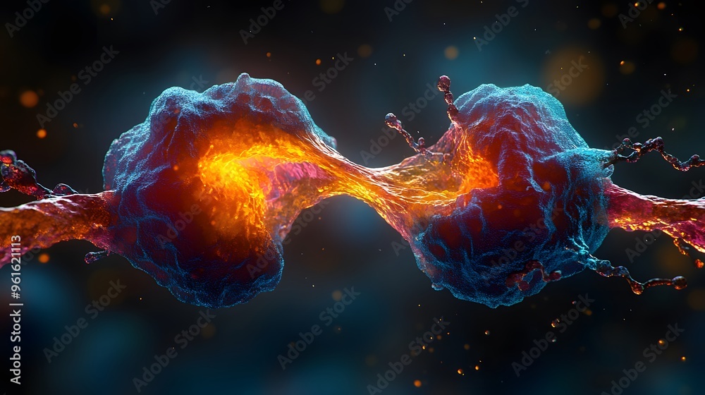 Single Cell Division Close-Up A single cancer cell splitting into two ...