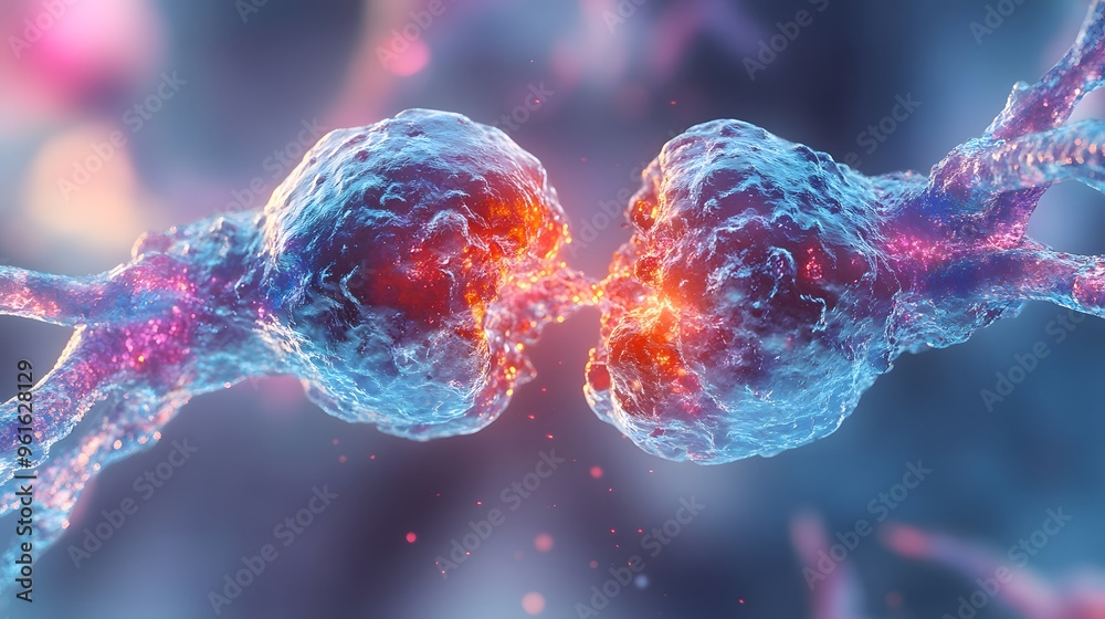 Cell Nucleus Splitting A detailed view of a cancer cell nucleus as it ...