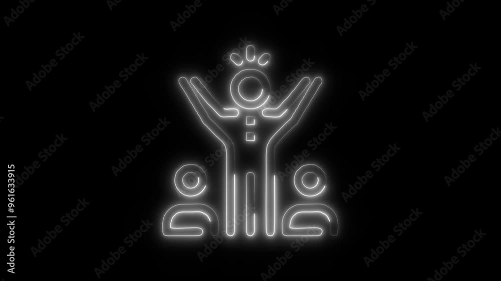 Neon Motivational Speech Icon Video HD - Glowing Symbol of Public ...