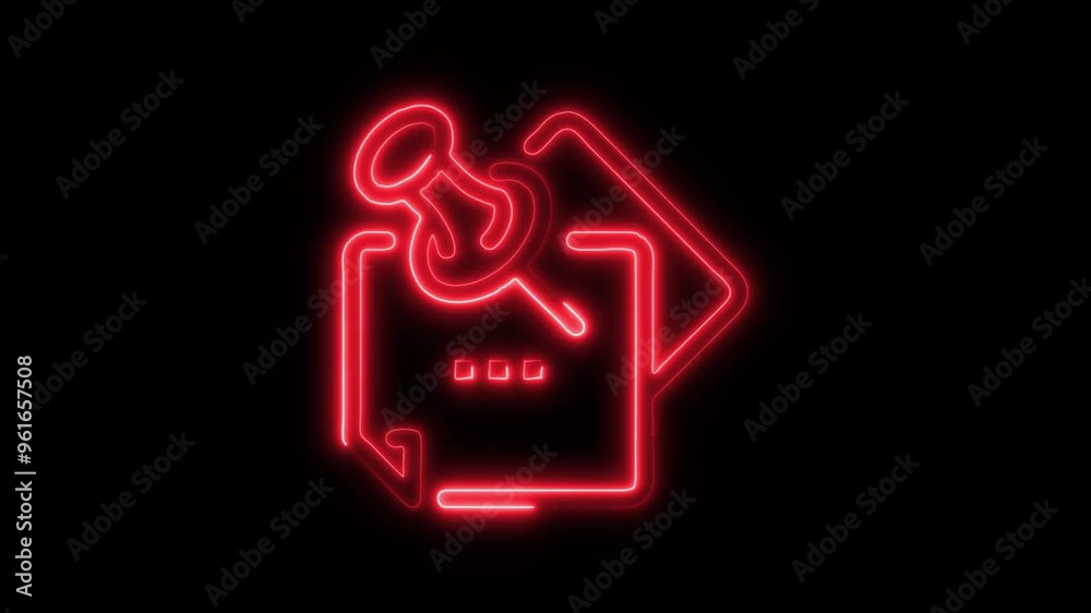 Neon Pin Board Icon Video HD - Glowing Digital Reminder and Note-Taking ...