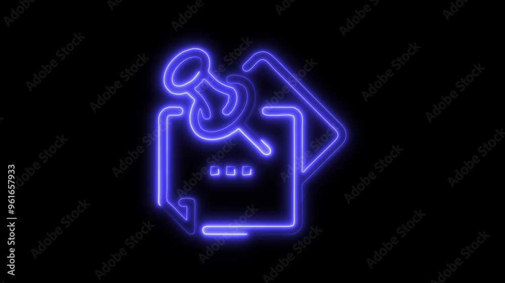 Neon Pin Board Icon Video HD - Glowing Digital Reminder and Note-Taking ...