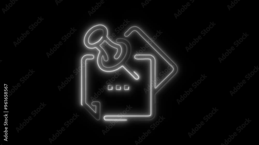 Neon Pin Board Icon Video HD - Glowing Digital Reminder and Note-Taking ...
