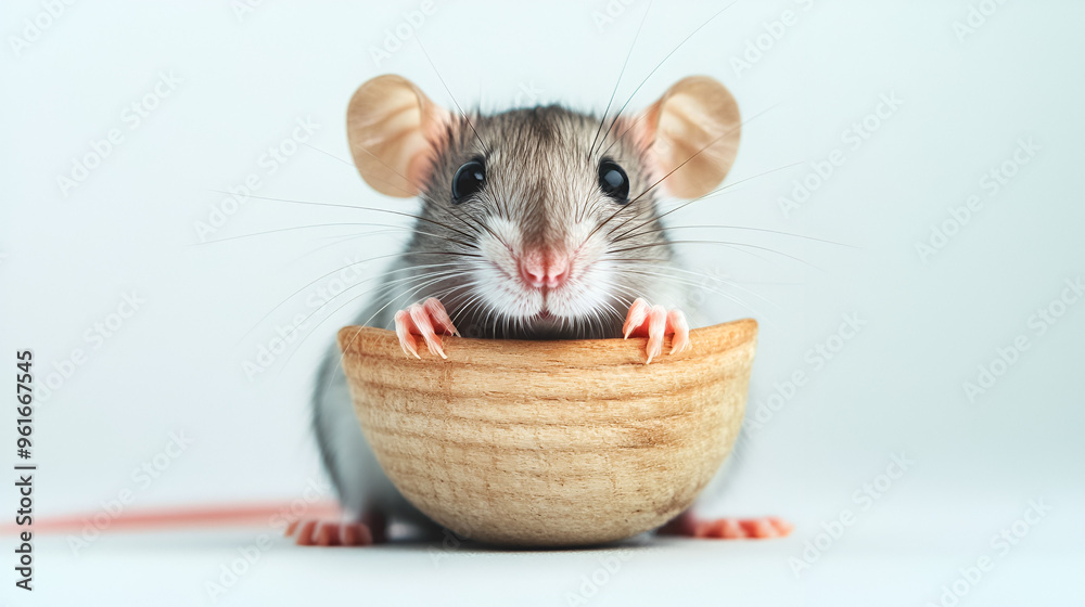 hidingher mouse little muzzle rat animal white background pest rodent ...