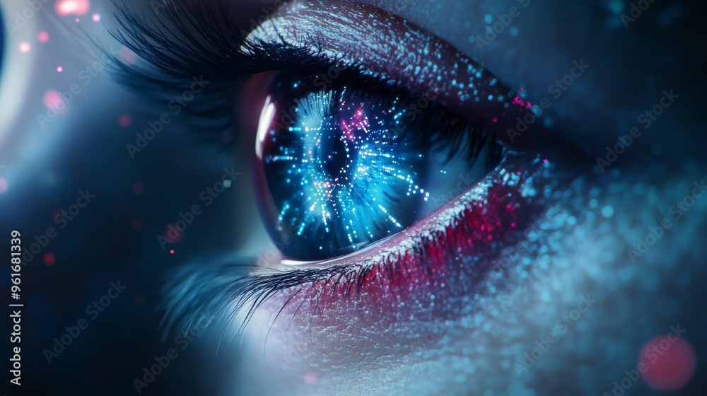 An animation of blue and azure colored lines scattered out of a bright ...