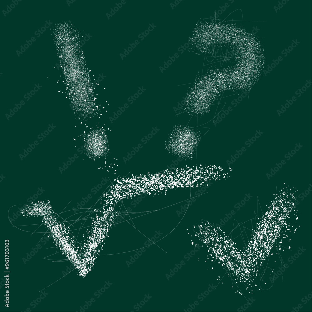 Collection of graphic signs. Question and exclamation marks ...