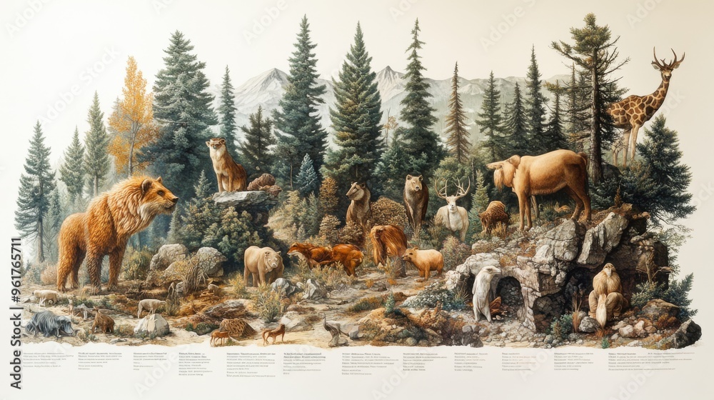 An educational chart featuring different endangered species, including ...