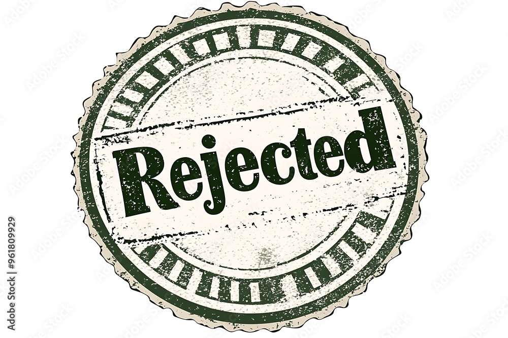 Minimalist Vector Illustration of Green "Rejected" Stamp on White ...