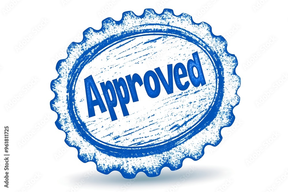 Approved Stamp in Blue on White Background - Vector Clipart ...