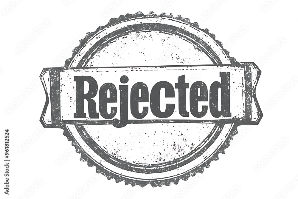 Rejected Gray Stamp Vector on White Background - Clipart Style ...