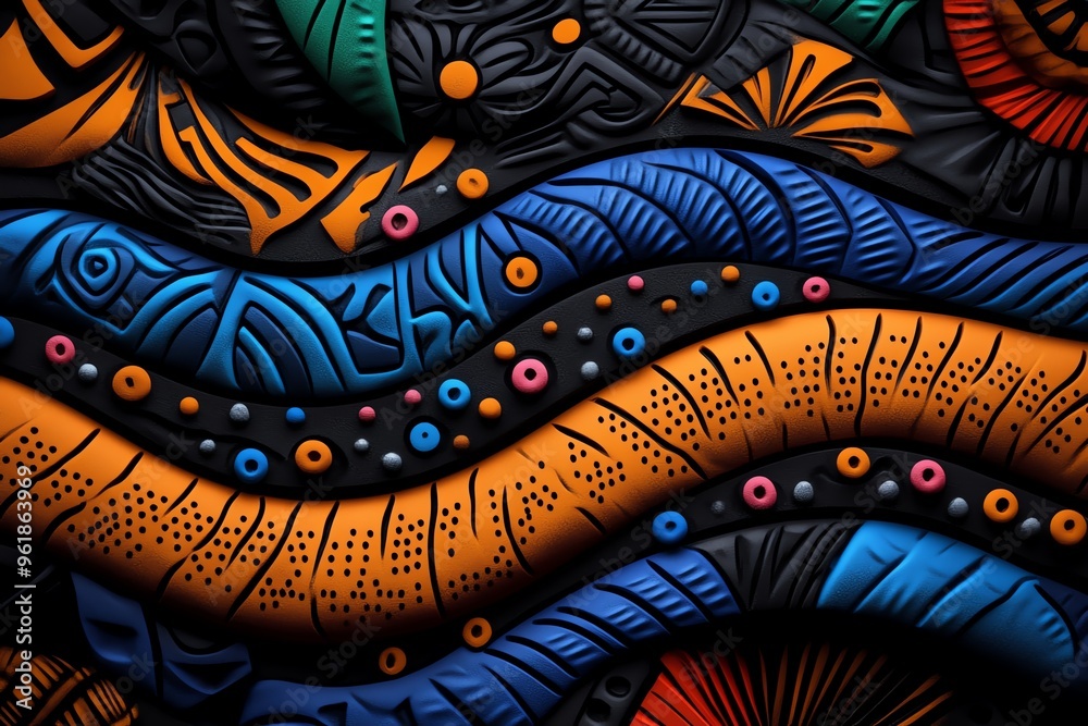 Photo & Art Print African pattern, unity in diversity, blending ...